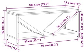 vidaXL Stojan na palivové dřevo s dřevěnou horní deskou bílý
