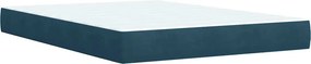 Box spring postel s matrací tmavě modrá 160x200 cm samet 3285654