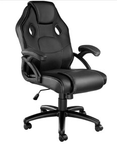Tectake Kancelářská židle ve sportovním stylu Mike černá