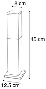 Chytré venkovní lampy s sloupem tmavě šedá 45 cm vč. Wifi P45 - Malios