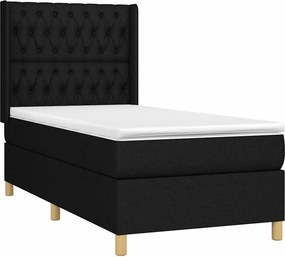 Box spring postel s matrací černá 100 x 200 cm textil 3132211