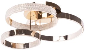 Toolight Toolight, LED krystalové stropní svítidlo s dálkovým ovládáním 42W, G003-C, zlatá lesklá, OSW-09744