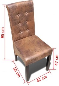 Jídelní židle 4 ks hnědé umělá kůže 270553