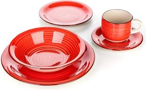 Keramická jídelní souprava SPIRAL RED 30 ks