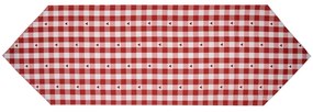 Červeno-bílý bavlněný ubrus / běhoun na stůl se srdíčky Love It – 50x160 cm
