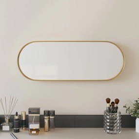 Nástěnné zrcadlo zlaté 15x40 cm oválné - Default Title