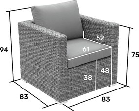 DEOKORK Ratanová variabilní sestava MALIBU  pro 8 osob (béžovo-hnědá)