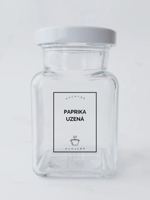 Samolepka na kořenky PAPRIKA UZENÁ průhledná 3 × 4 cm tučné písmo