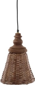Přírodní antik závěsné světlo lampa z proutěného ratanu - Ø 22*32cm/ E27/ 25W