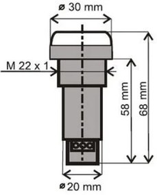 Kontrolka bílá ELECO HIS-95 W 24VAC/DC