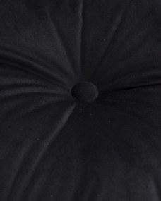 Sametový polštář Velvet s knoflíkem barva černá látka lesklé, sametová