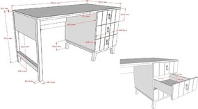 Dětský psací stůl 70x140 cm Sezane – Vipack