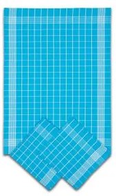 Kuchyňské utěrky bavlněné - Negativ- Tyrkysovo -bílá 50x70 cm 3ks