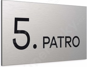 ACCEPT Označení podlaží "5. PATRO" - stříbrná tabulka - černý popis