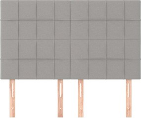Čelo postele světle šedé 144x5x118/128 cm látkové 3116330