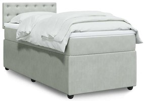 Box spring postel s matrací světle šedá 80 x 200 cm samet 3287602