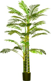 Umělá palma HOMCOM 190 cm, umělá rostlina v květináči, plastová umělá palma, dekorativní umělá rostlina do obývacího pokoje, ložnice, kanceláře nebo …