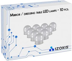 LED světla na zrcadlo k toaletnímu stolku 10 ks Izoxis 18910