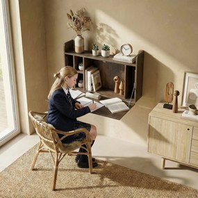 HOMCOM nástěnný psací stůl se skládací deskou a úložným prostorem - 77 x 20 x 51 cm