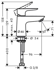 Hansgrohe Talis E - Stojánkový ventil 80 pro studenou vodu, chrom 71706000