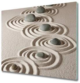 Skleněná krájecí deska Zen kameny pískem