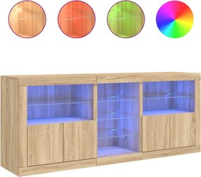 Příborník s LED osvětlením dub sonoma 162 x 37 x 67 cm 3209032