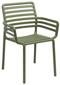 OnaDnes -20% Zelená plastová zahradní židle Nardi Doga s područkami