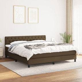 Box spring postel s matrací tmavě hnědá 160x200 cm textil 3140308
