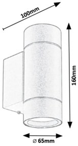 Rabalux 8119 - Venkovní nástěnné svítidlo PHOENIX 2xGU10/10W/230V IP54 šedá