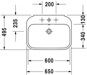 Duravit Happy D.2 - umyvadlo 65x50 cm 2316650000