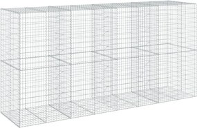 Gabionový koš s víkem 400 x 100 x 200 cm pozinkované železo 3295231