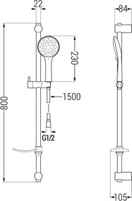 Mexen sprchový set DF74, chrom/bílá, 785744582-00