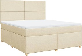 Box spring postel s matrací krémová 180x200 cm textil 3293657