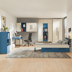 LORIN mo | šatní skříň 1 | 135 cm | s policemi, zásuvkami a šatní tyčí | PUSH OPEN | kašmír