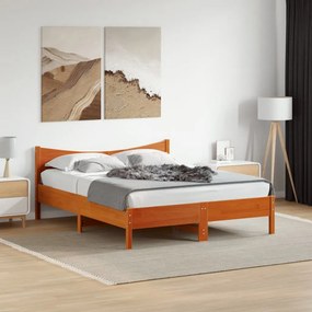 Postel bez matrace voskově hnědá 150 x 200 cm masivní borovice 3216368