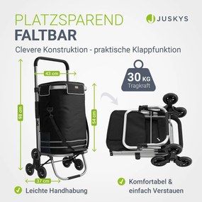 Juskys Nákupní taška na kolečkách do schodů, 56 l Barva: tmavě modrá