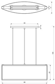 Lustr na lanku KAGA 3xE27/60W/230V černá/zlatá