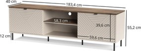 TV stolek 2d/180 [EO3] kašmír / dub castello Evo