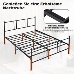 Costway Kovový rám postele Rám s čelem a podnožkou – 200 × 160 cm, černý
