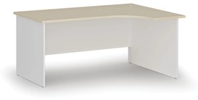 Kancelářský rohový pracovní stůl PRIMO WHITE, 1600 x 1200 mm, pravý, bílá/třešeň