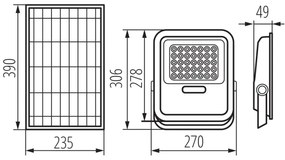Kanlux 36607 - LED Reflektor se sol. panelem a senz. 15W/15000 mAh 3,2V IP65 +DO