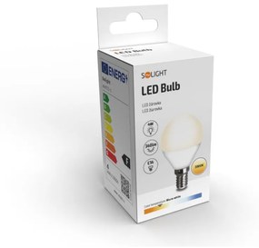 Solight LED žárovka, miniglobe, 4W, E14, 3000K, 340lm, bílé provedení