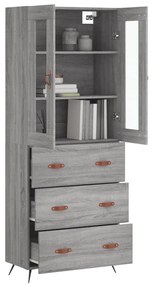 Skříň highboard šedá sonoma 69,5 x 34 x 180 cm kompozitní dřevo - Default Title