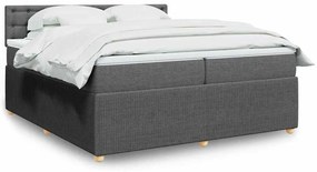 Box spring postel s matrací tmavě šedá 200x200 cm textil 3287578