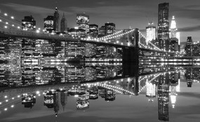 Postershop Fototapeta: Černobílý Brooklyn Bridge (3) - 254x368 cm