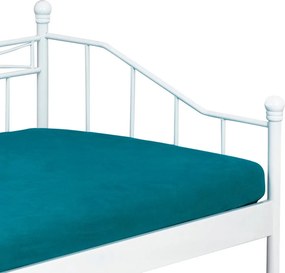 Postel jednolůžková 90x200, kovová konstrukce, matný lak – vzdušný kovový rám bílá