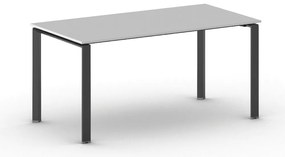 Jednací kancelářský stůl PRIMO INFINITY, 160x80 cm, černá podnož, šedá