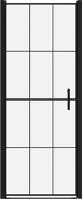 vidaXL Sprchové dveře tvrzené sklo 81 x 195 cm černé [148887]