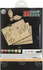 MOXY Dřevěné 3D vybarvovací puzzle Orel / Bez lepidla / Vlastní vybarv