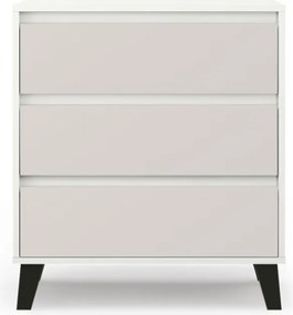 Komoda Borg 3s/70 bílá / kašmír